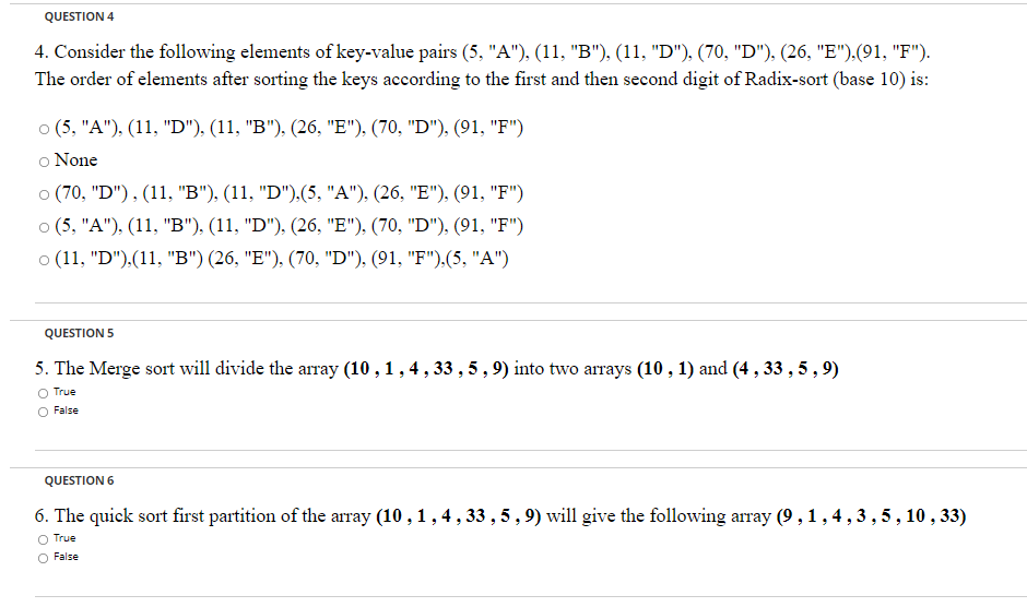 Solved QUESTION 4 4. Consider the following elements of | Chegg.com
