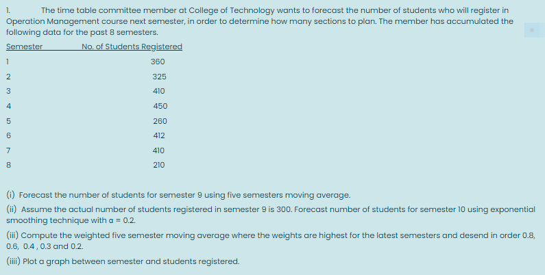 Solved 1. The time table committee member at College of | Chegg.com