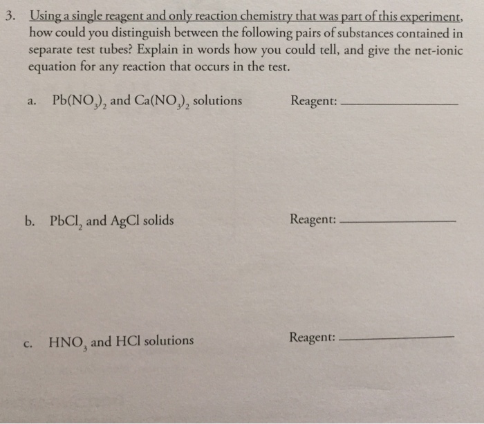Solved Using a single reagent and only reaction chemistry | Chegg.com