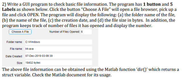 2) Write a GUI program to check basic file | Chegg.com