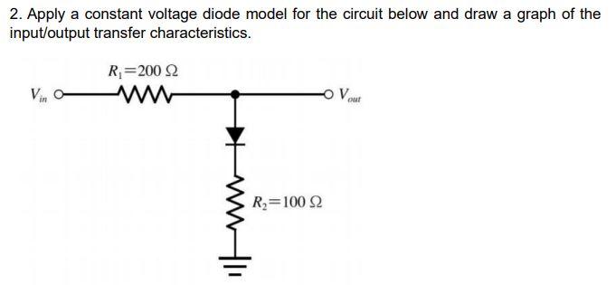 Solved 2. Apply a constant voltage diode model for the | Chegg.com