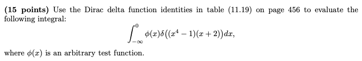 Solved (15 points) Use the Dirac delta function identities | Chegg.com