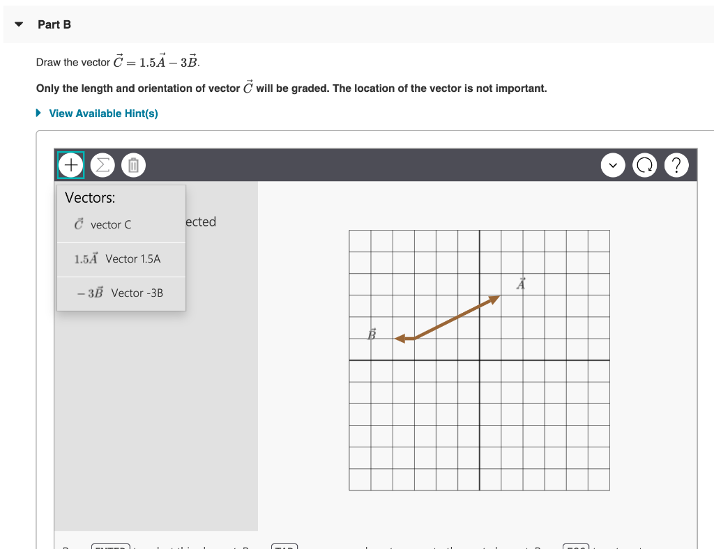 Solved Can someone please help me draw the vector C, vector | Chegg.com