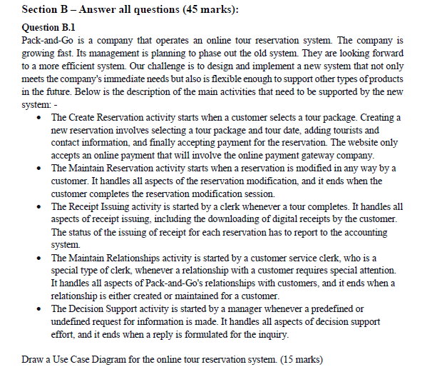Solved Section B - Answer all questions (45 marks): Question | Chegg.com