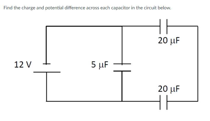 Solved Find the charge and potential difference across each | Chegg.com