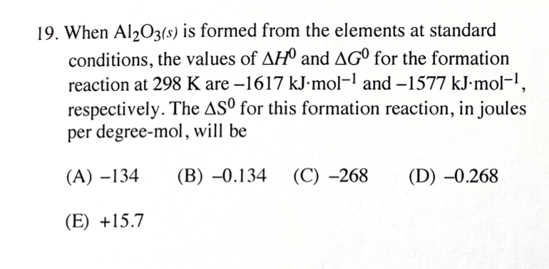 Solved 19. When Al2O3(s) is formed from the elements at | Chegg.com