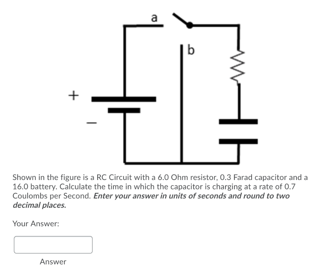 Solved a b + Shown in the figure is a RC Circuit with a 6.0 | Chegg.com
