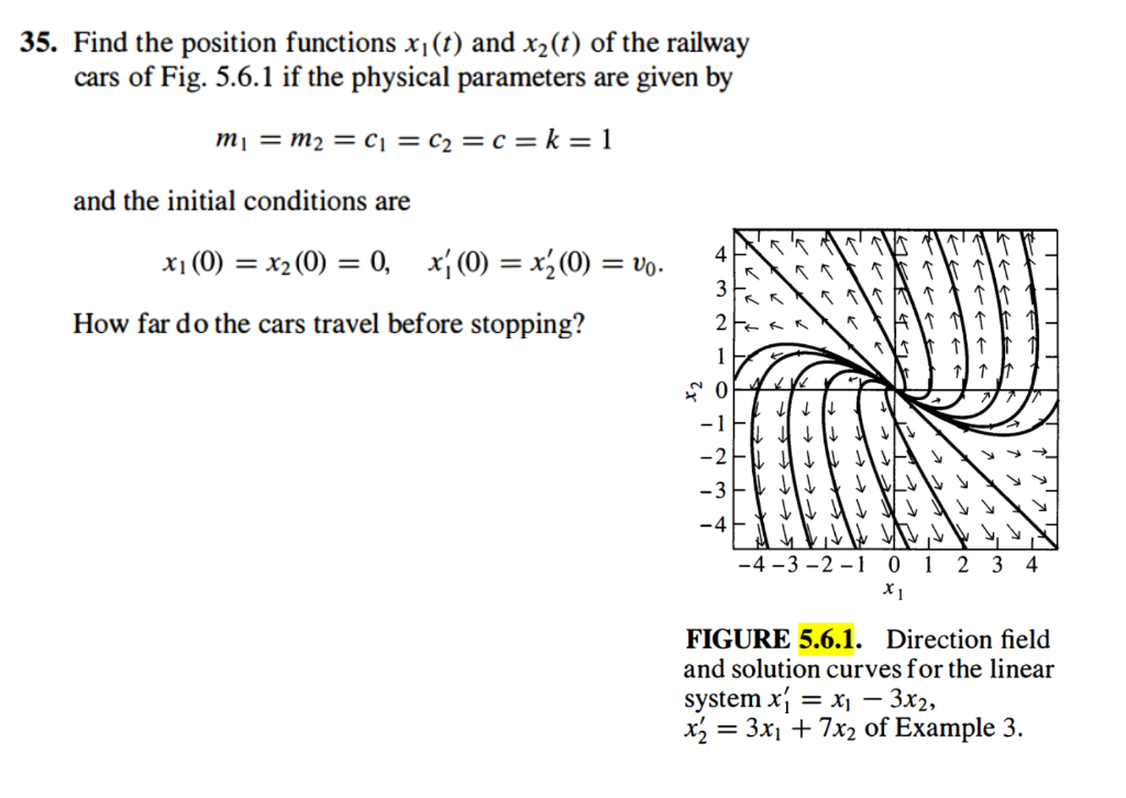 Solved 35. Find the position functions xı(t) and x2(t) of | Chegg.com