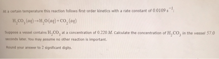 Solved 1 At A Certain Temperature This Reaction Follows