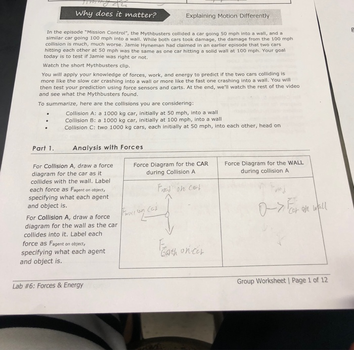 Solved Wrap up question 1: Say the car in Collision B (1000 | Chegg.com