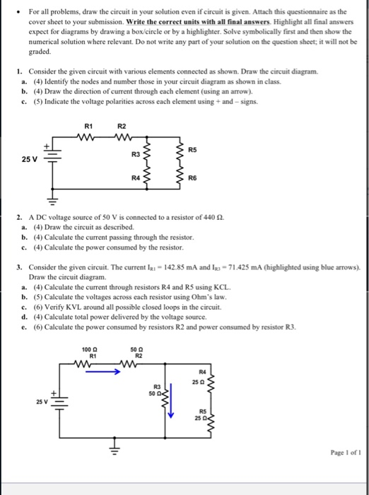 Solved .For all problems, draw the circuit in your solution | Chegg.com