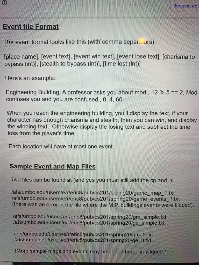 Request edit a Description Your task for this project | Chegg.com