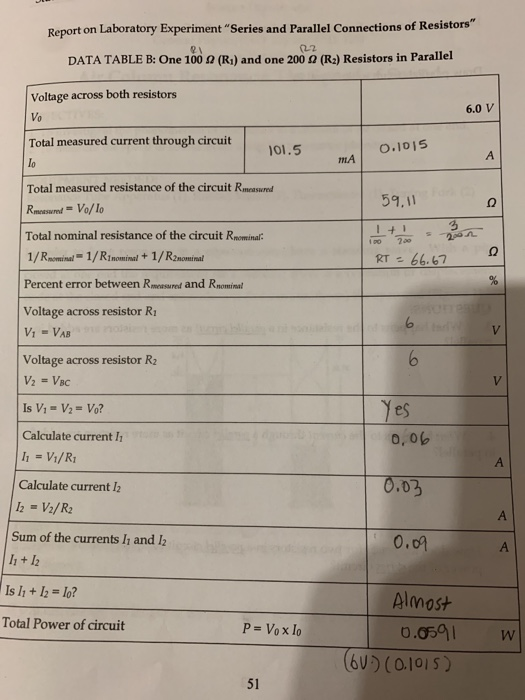 Series And Parallel Circuit Experiment Reporting