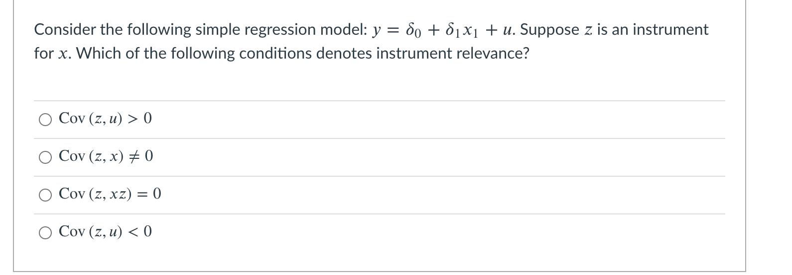 Solved = Consider the following simple regression model: y = | Chegg.com