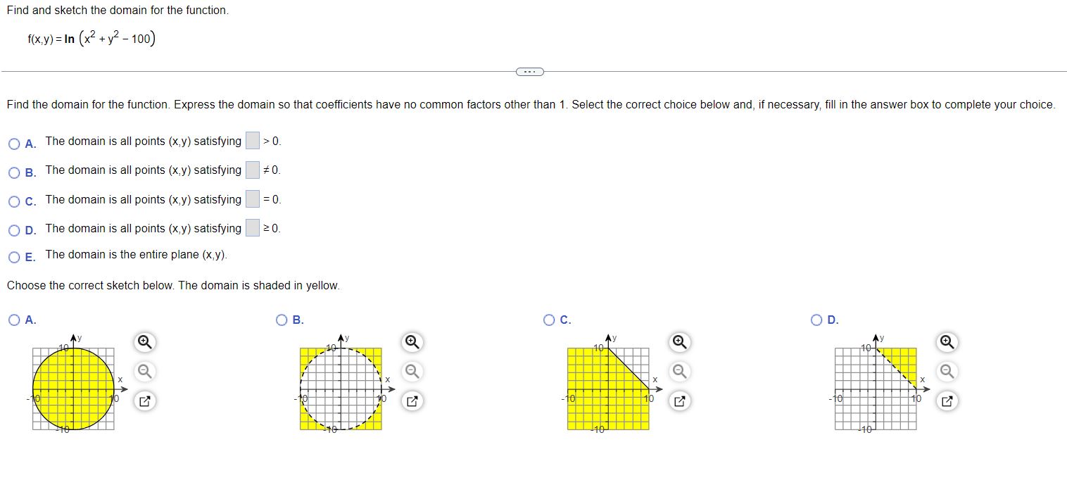 Solved Find and sketch the domain for the function. | Chegg.com