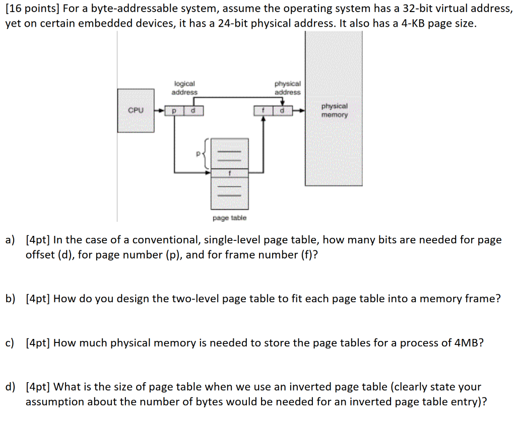 Solved [16 points] For a byte-addressable system, assume the | Chegg.com