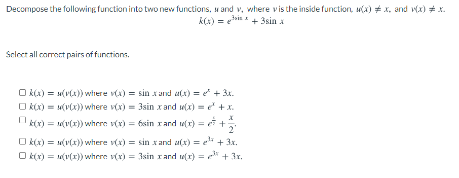 Solved Decompose The Following Function Into Two New 