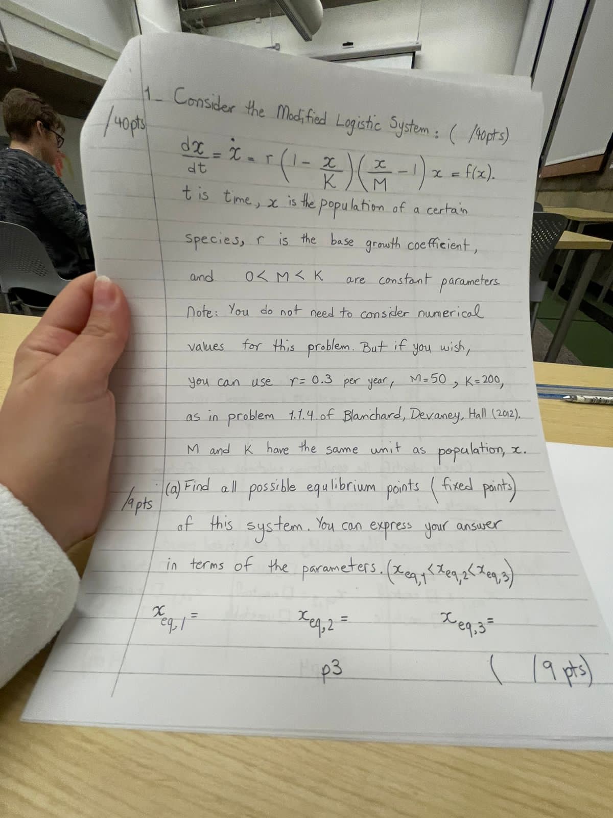 Solved Consider the Modified Logistic System: (/40pts)40 | Chegg.com
