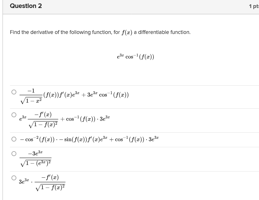 Solved Find the derivative of the following function, for a | Chegg.com