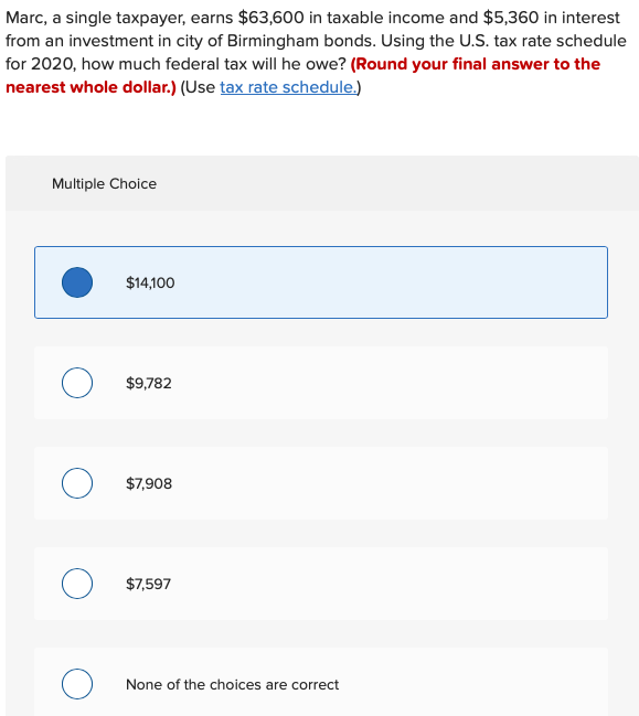 Solved Marc, a single taxpayer, earns $63,600 in taxable | Chegg.com