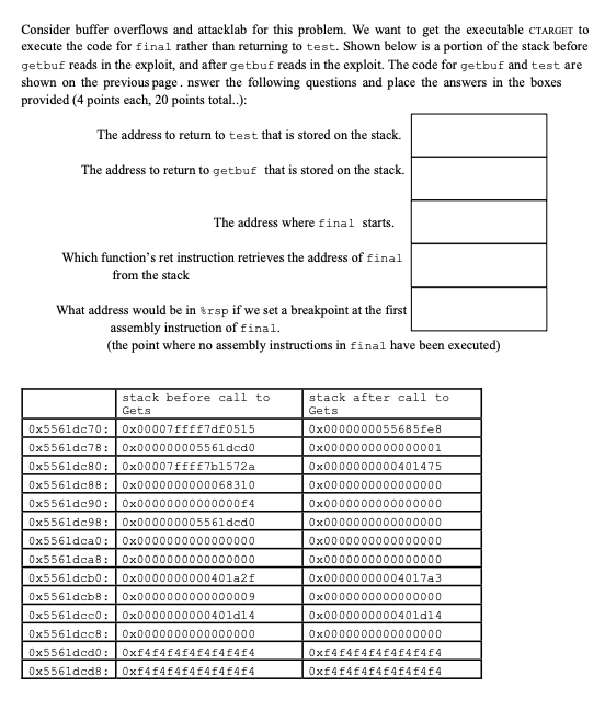 Solved This is NOT a coding problem. This is a stack buffer | Chegg.com