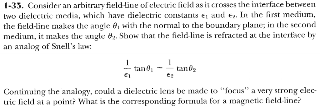 Solved 1-35. Consider an arbitrary field-line of electric | Chegg.com