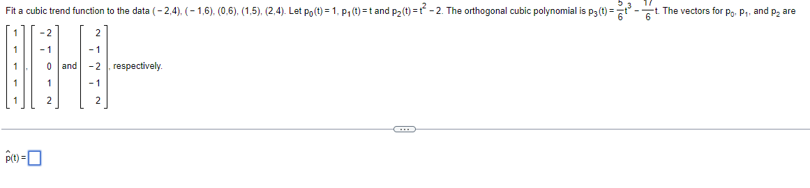 Solved Fit a cubic trend function to the data | Chegg.com