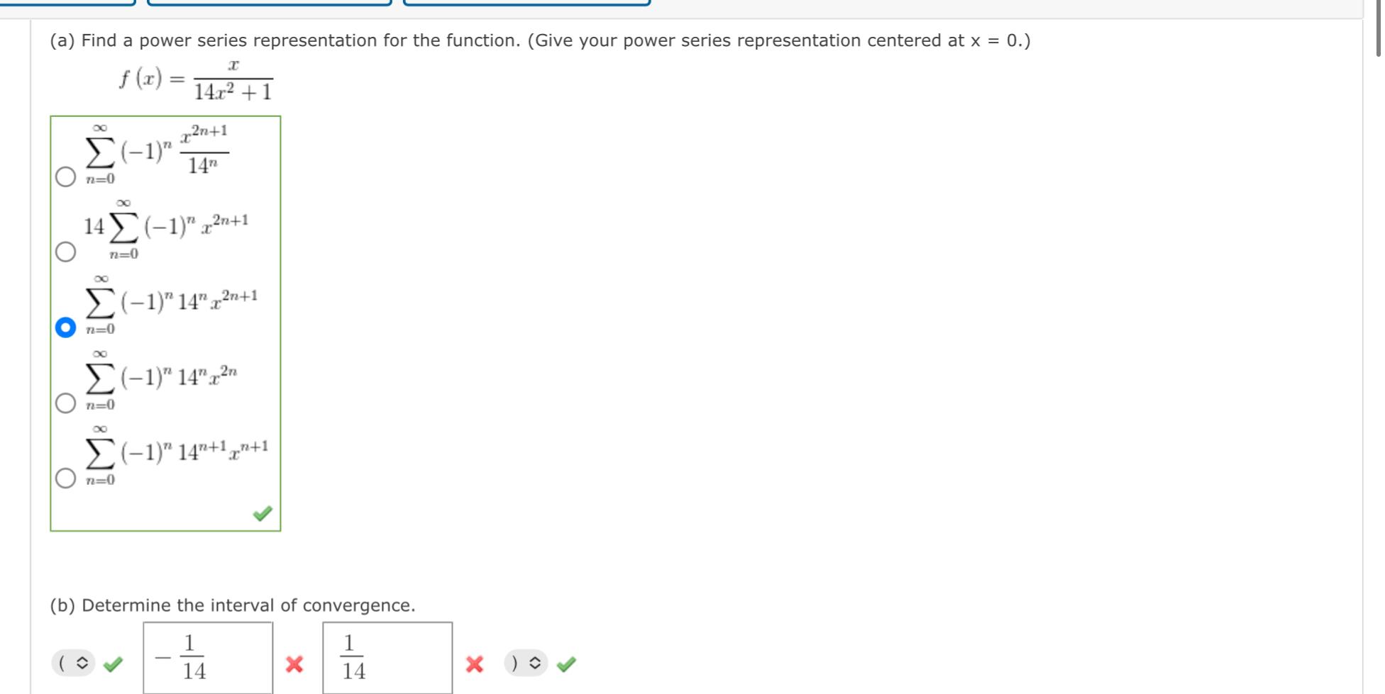 Solved A Find A Power Series Representation For The