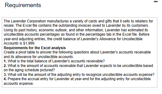 1 Review Excel Data File 2 Perform The 