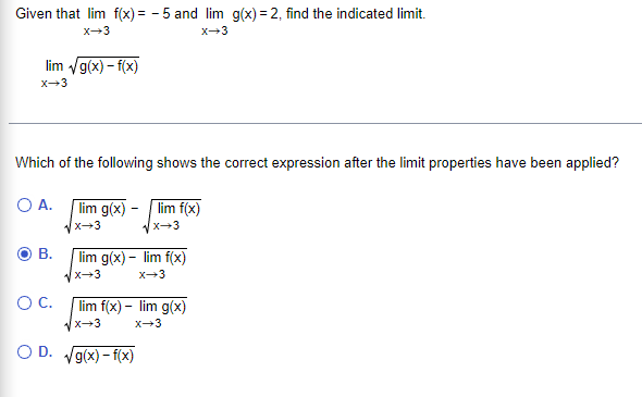 Solved Given that lim f(x) = -5 and lim g(x)=2, find the | Chegg.com