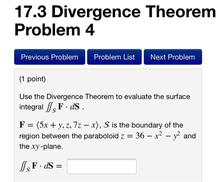 Solved a math.csi.cuny.edu 17.3_divergence_theorem / 1 17.3 | Chegg.com