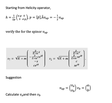 Starting from Helicity operator, h=0:20p).p = | Chegg.com