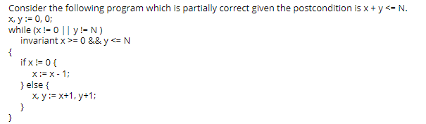 Solved Consider the following program which is partially | Chegg.com