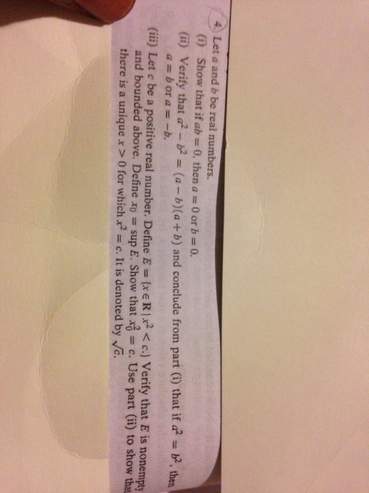 Solved Let a and b be real numbers. (i) Show that if ab = | Chegg.com