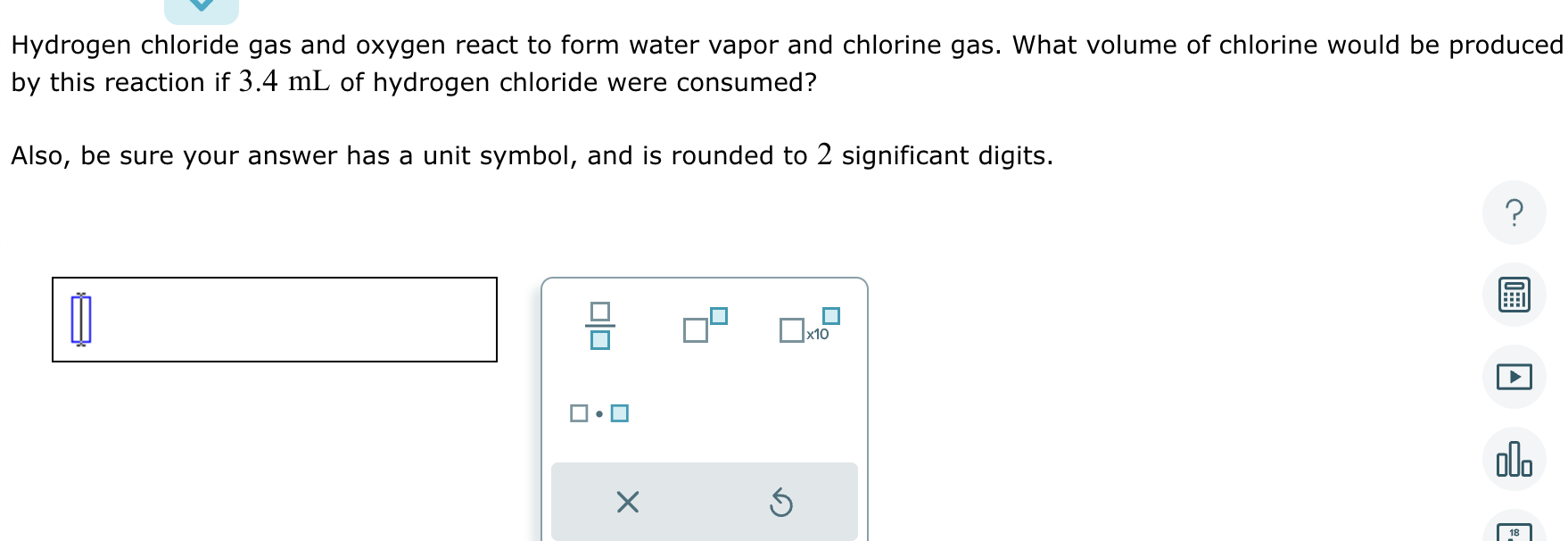 Solved Hydrogen chloride gas and oxygen react to form water | Chegg.com