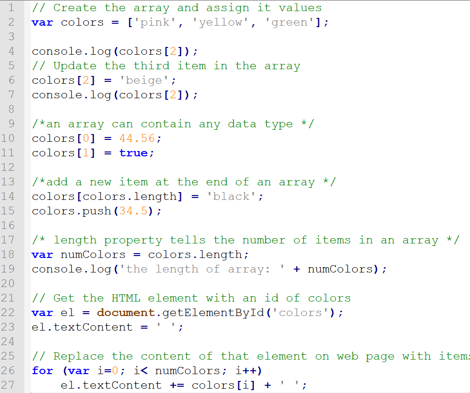 Solved STEP 1: Open “update-array2.html” (ATTACHED AT THE | Chegg.com