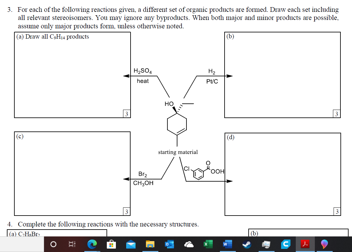 Solved 3. For each of the following reactions given, a | Chegg.com
