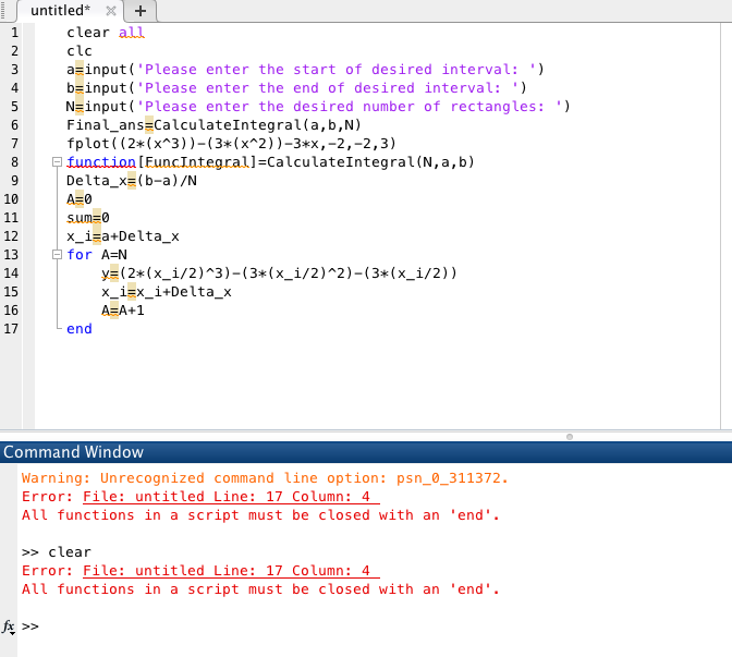 untitled" ×1+ clear all clc a input ( 'Please enter | Chegg.com