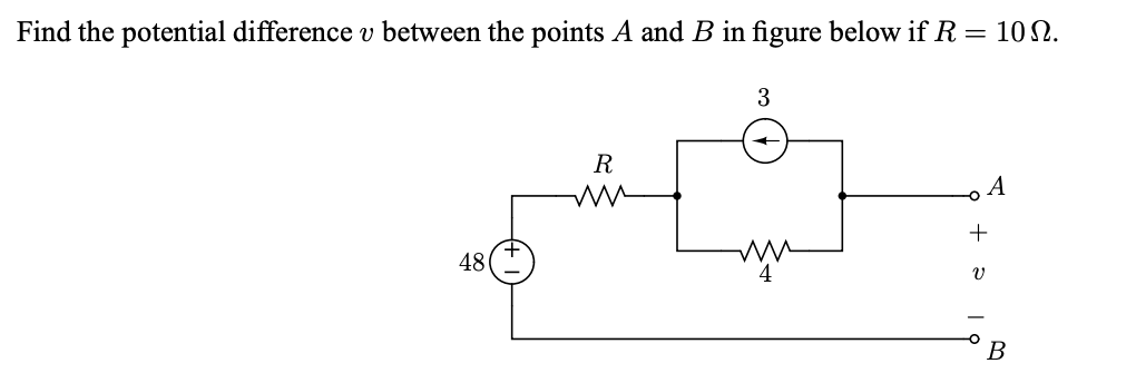 Solved Find the potential difference v ﻿between the points A | Chegg.com