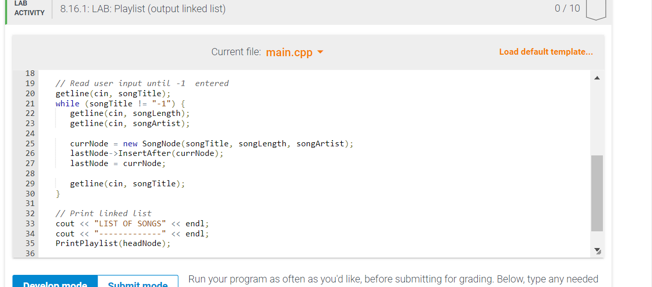 Solved Given main(), complete the SongNode class to include | Chegg.com
