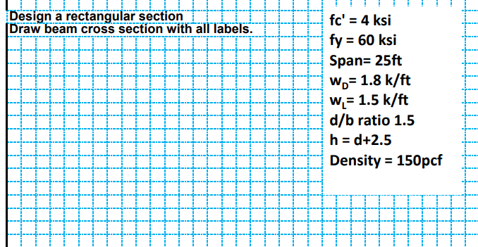 Solved Design a rectangular section [Draw beam cross section | Chegg.com