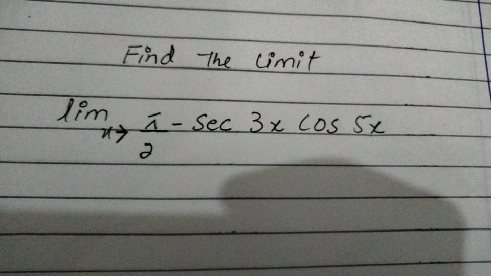 Solved Find the limit lim a 까 1 - Sec 3x cos sx 2 | Chegg.com
