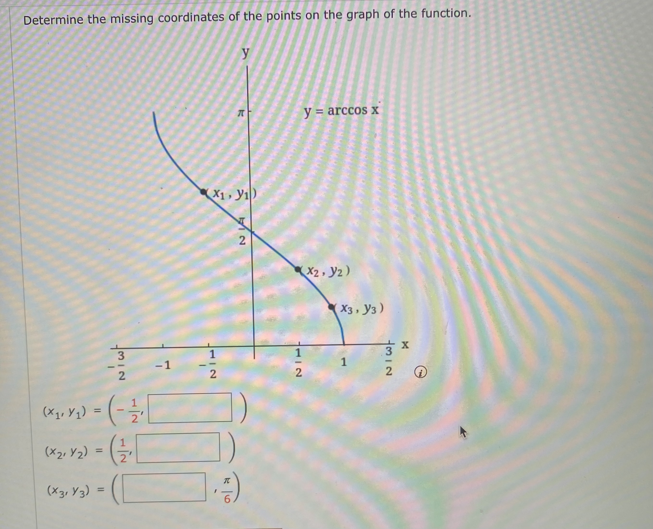 Solved Determine The Missing Coordinates Of The Points On