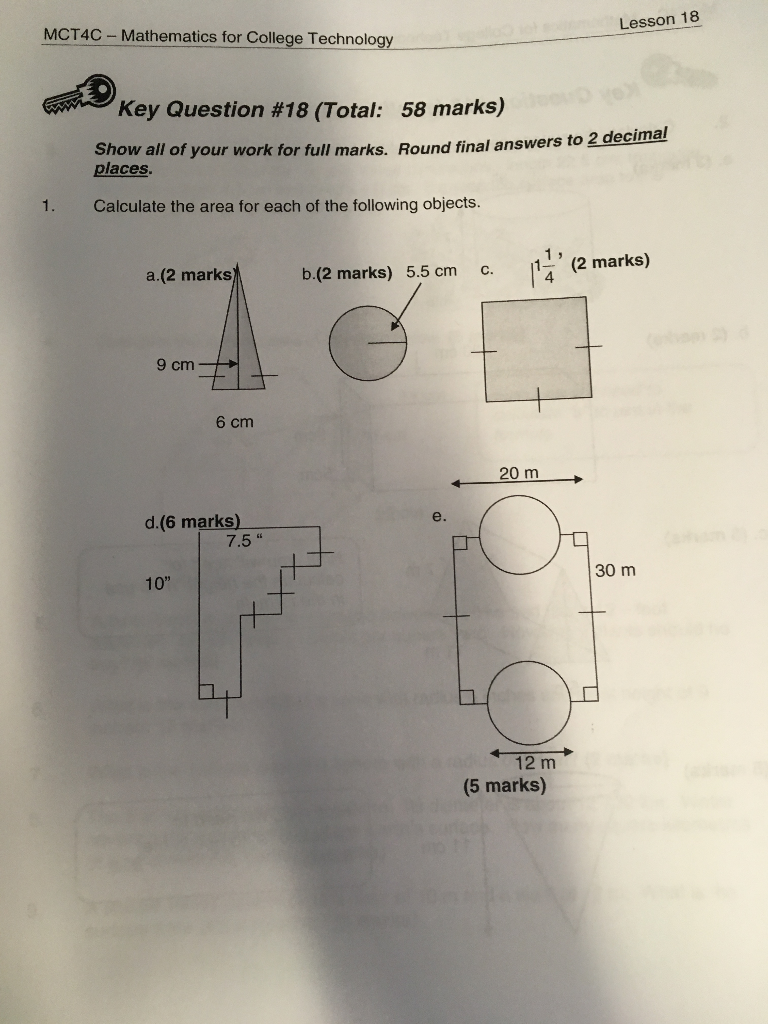 Solved Lesson 18 MCT4C Mathematics for College Technology | Chegg.com