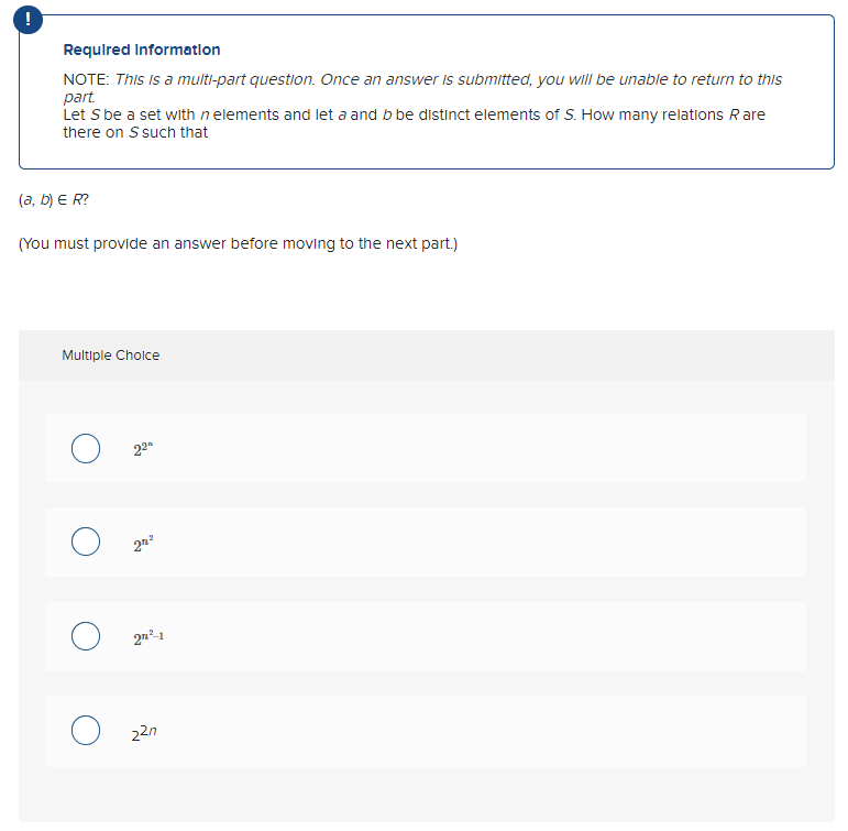 Solved Required Information NOTE: This is a mult-part | Chegg.com