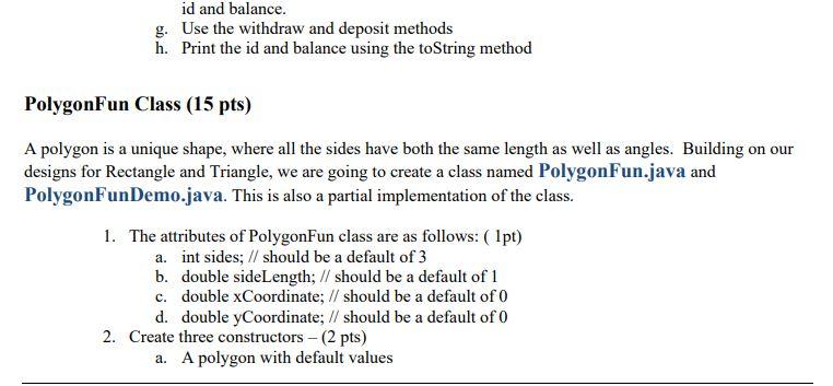 Solved Account Class (15 pts) Design a class Account.java | Chegg.com