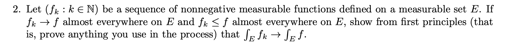 Solved 2. Let (fk:k∈N) be a sequence of nonnegative | Chegg.com