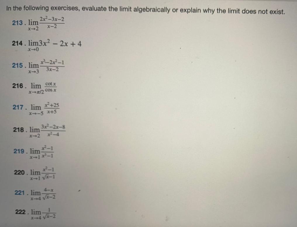 Solved In the following exercises, evaluate the limit | Chegg.com