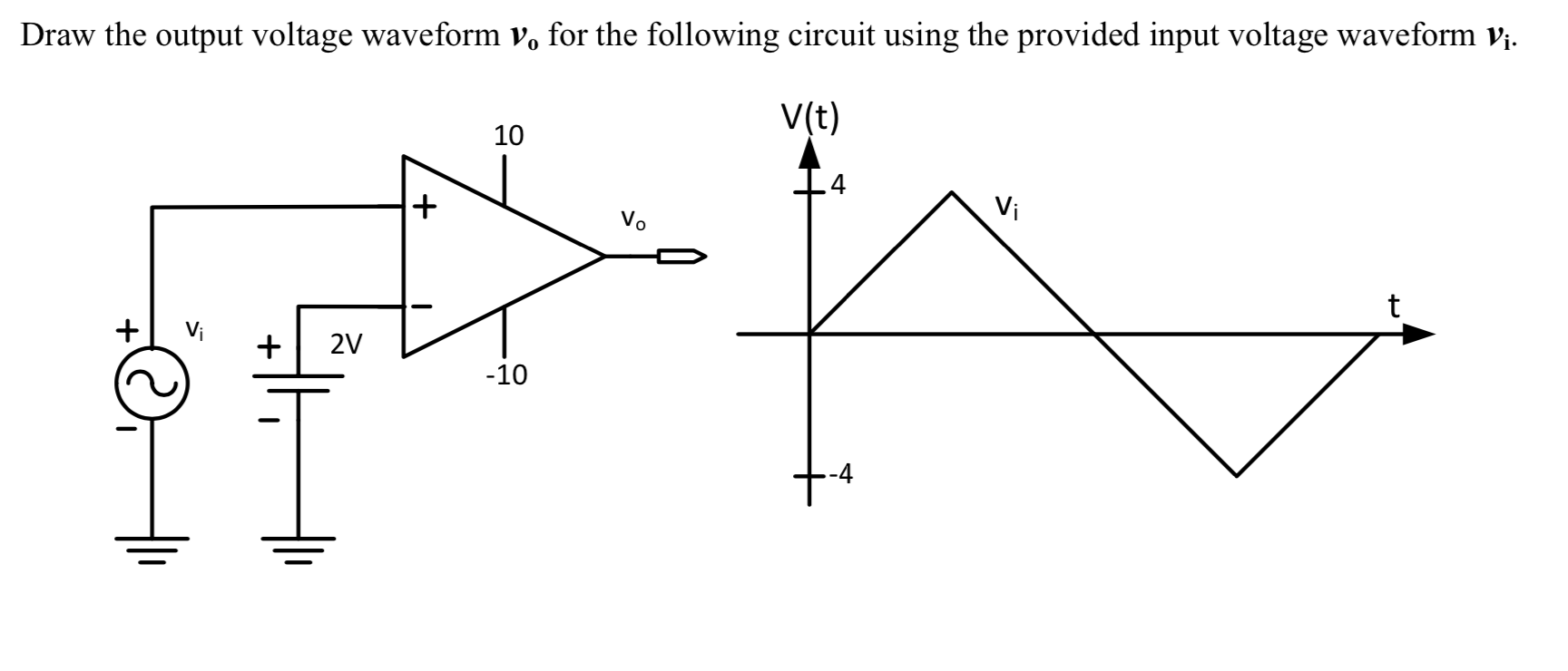 Solved Draw The Output Voltage Waveform V For The Following