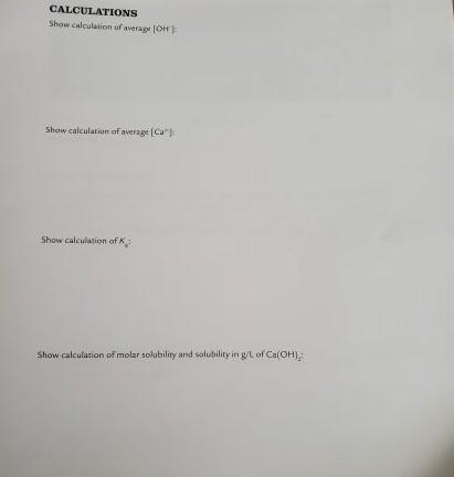 Solved CALCULATIONS Show calculation of verap LOH Show | Chegg.com